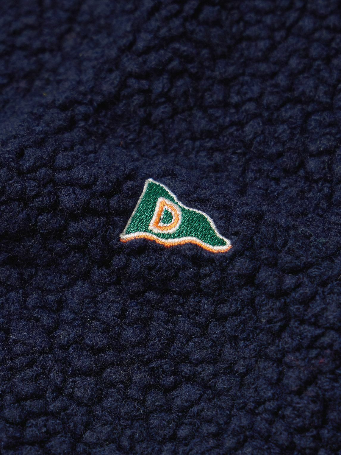 Drake's - Logo-Embroidered Wool-Blend Fleece Gilet - Blue Drake's