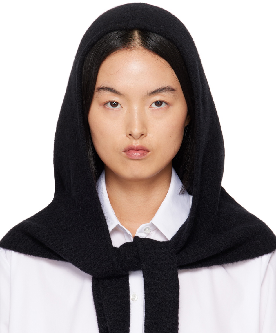 GANNI Black Soft Wool Balaclava GANNI