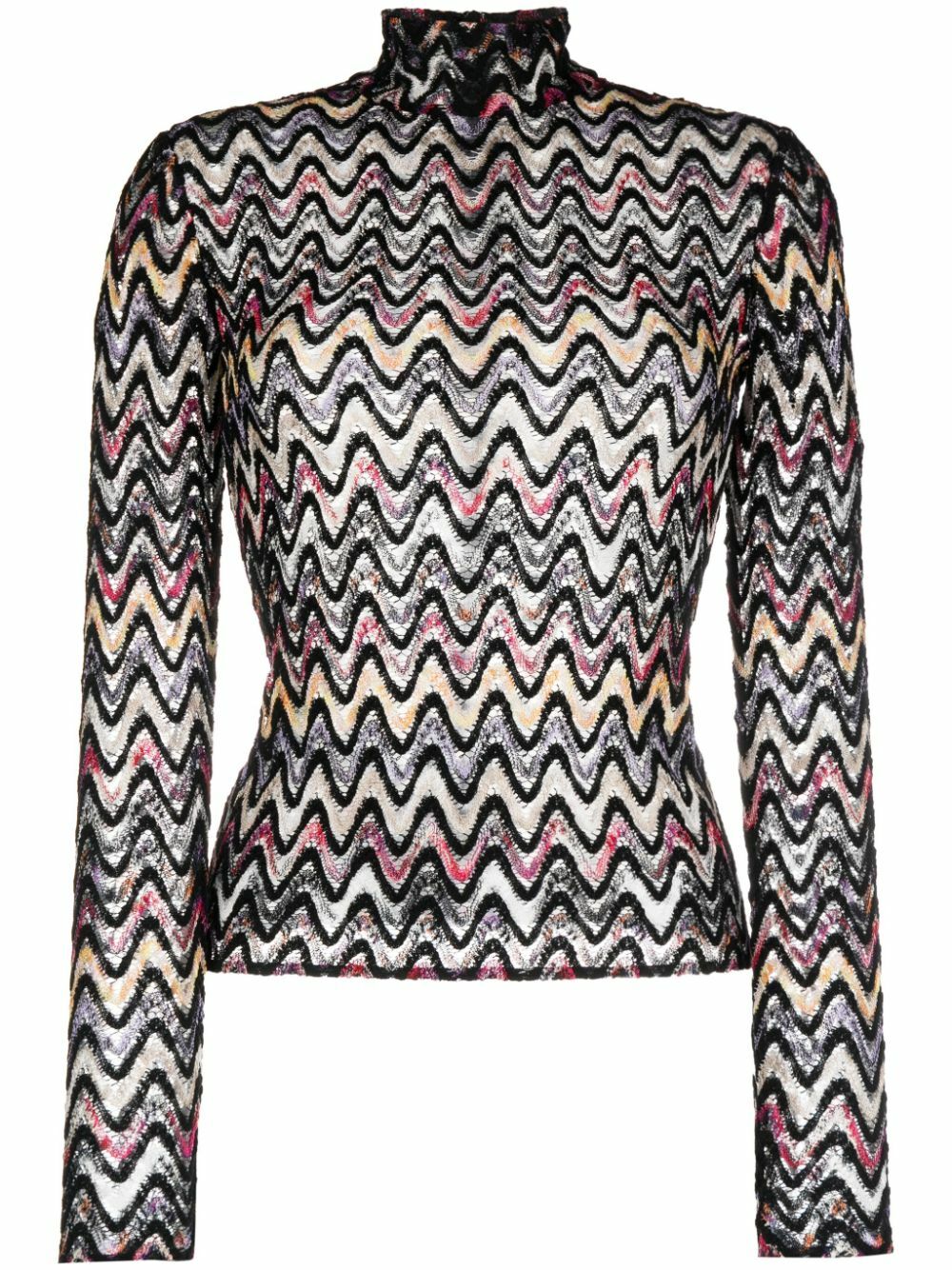 MISSONI - Zig Zag Pattern Wool Blend Turtleneck Sweater Missoni MISSONI - Zig Zag Pattern Wool Blend Turtleneck Sweater Missoni
