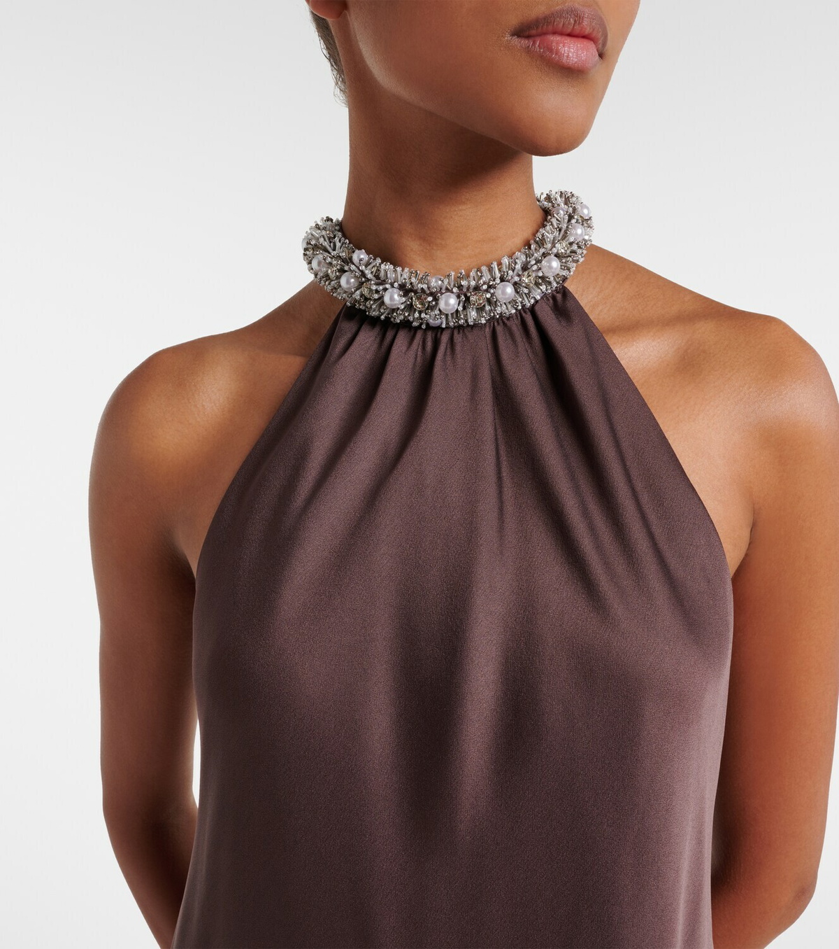 Simkhai Embellished satin top Simkhai