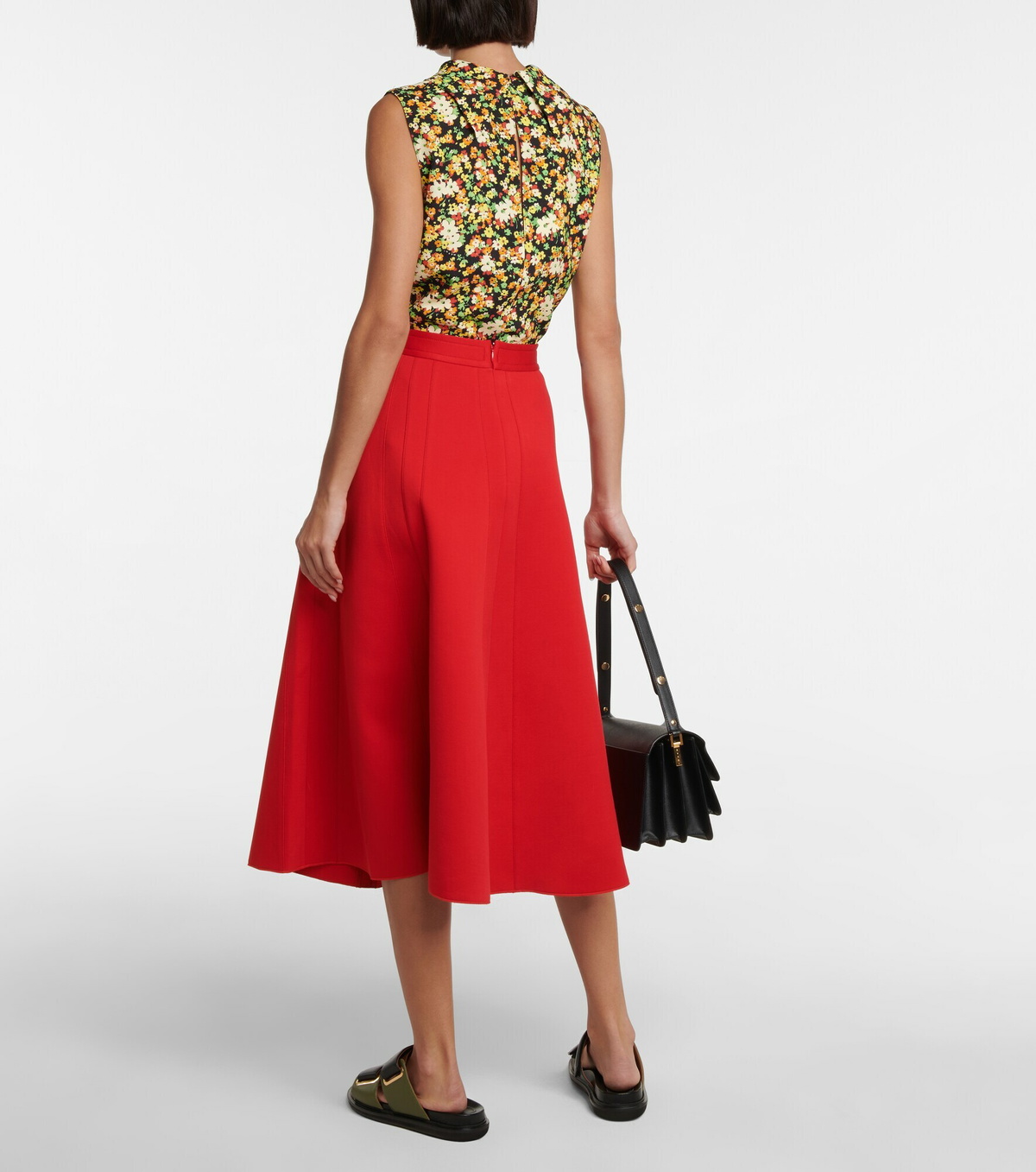 Marni - Cotton-blend pleated knit skirt Marni
