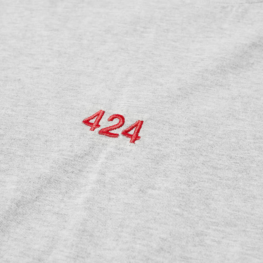 424 Men's Logo T-Shirt in Grey Marl 424