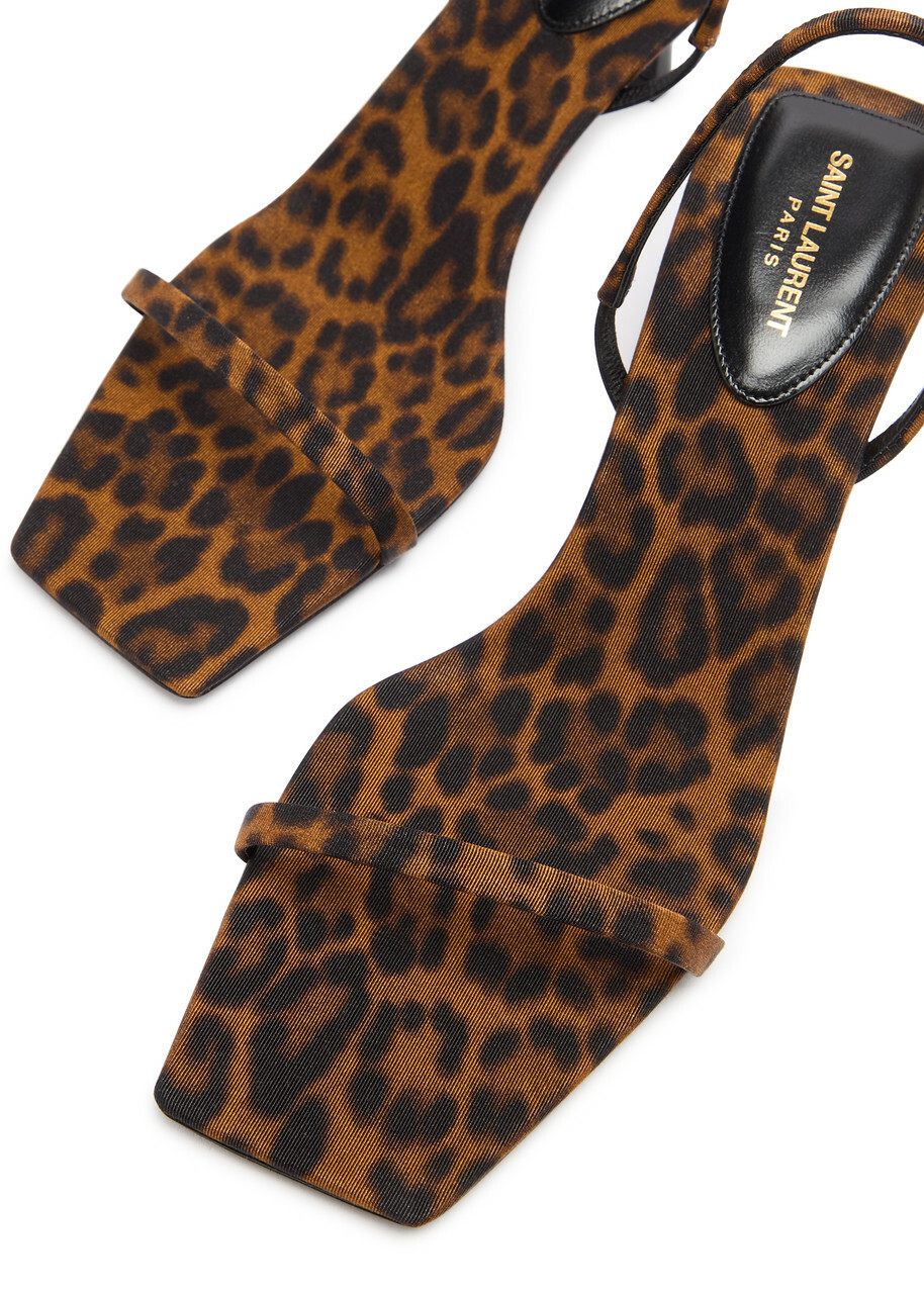 Saint Laurent Jaspe 55 Leopard-print Faille Sandals Saint Laurent