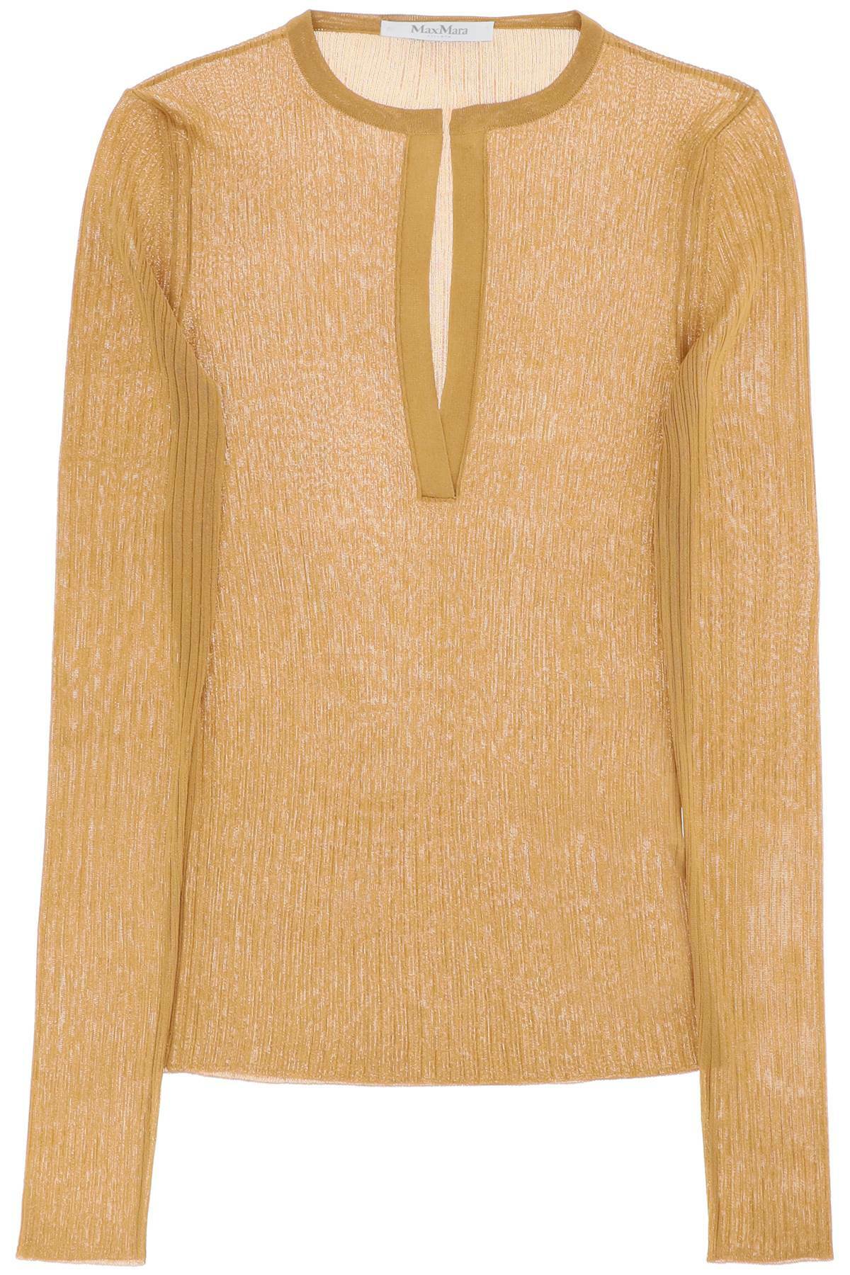 MAX MARA long-sleeved ribbed knit top for men Brown Max Mara