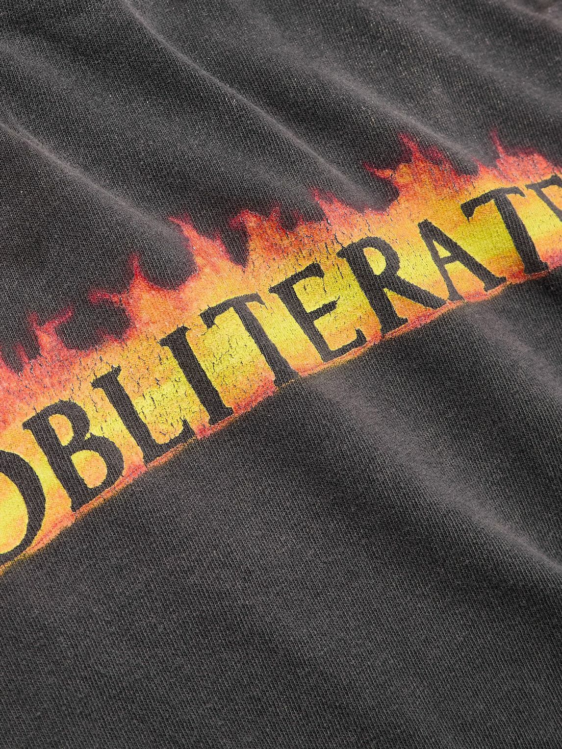 SAINT MXXXXXX - Obliterate Printed Distressed Cotton-Jersey T-Shirt ...