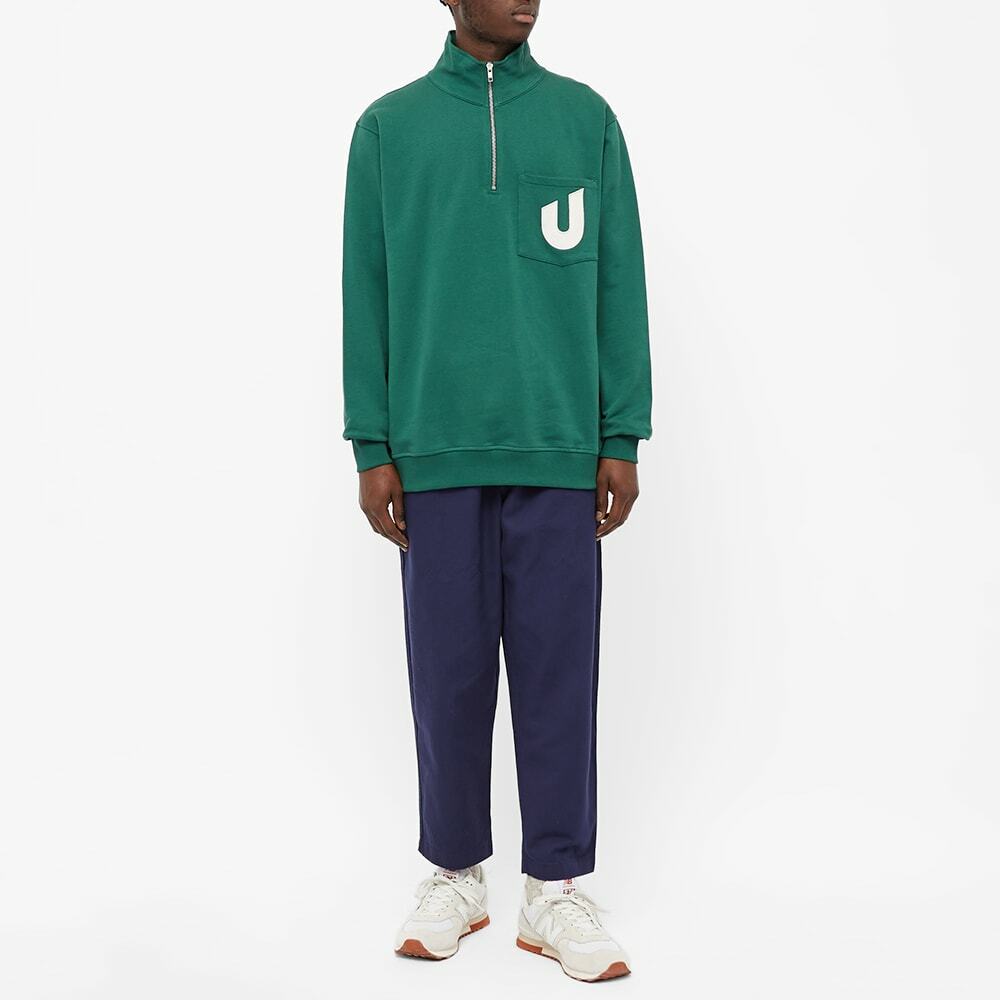 YMC Men's x Umbro Quarter Zip Track Top in Green/White YMC