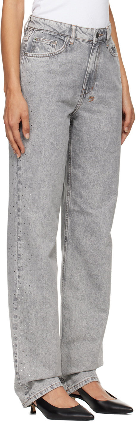 Ksubi Gray Playback Dime Krystal Trashed Jeans Ksubi
