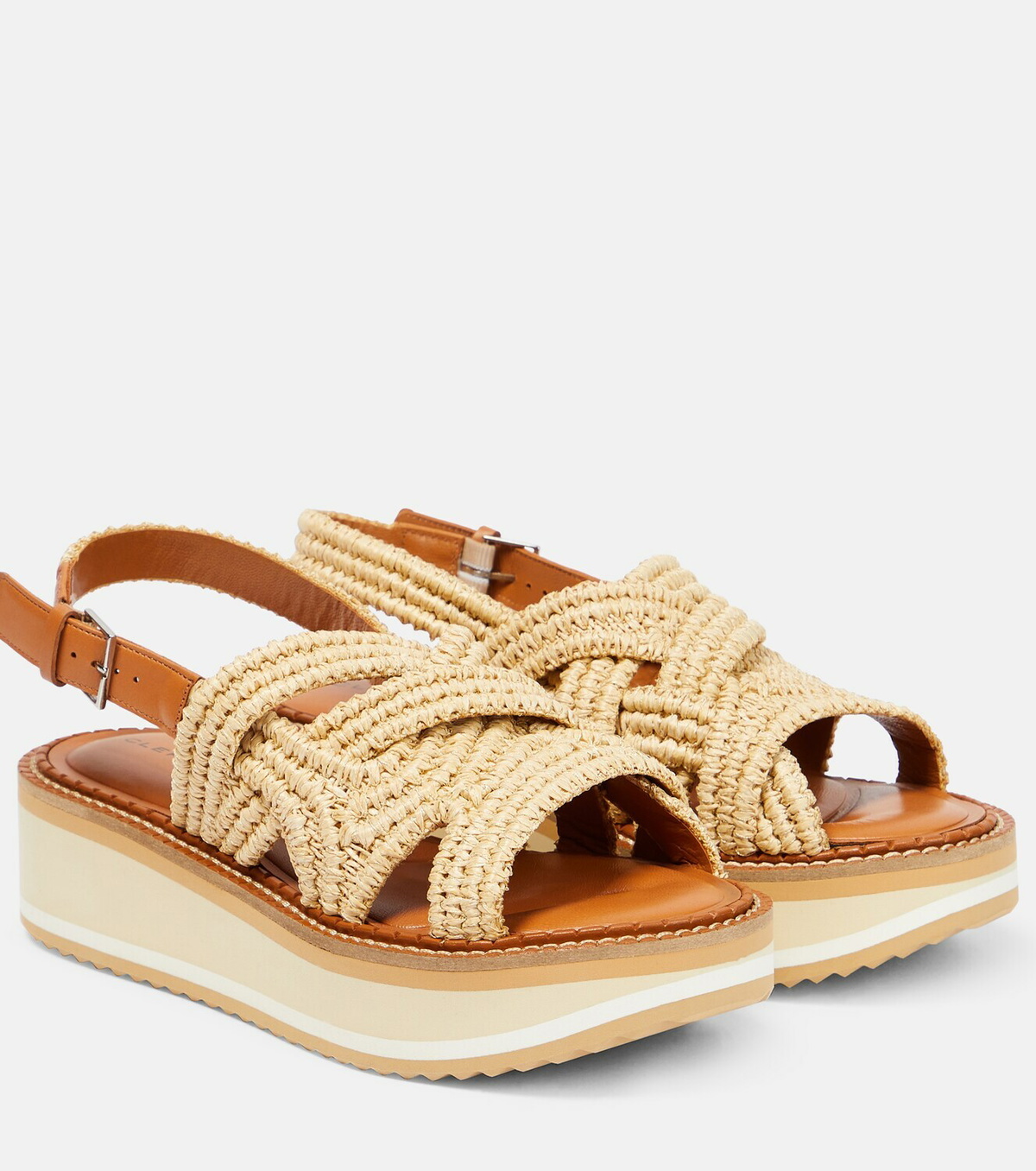 Clergerie - Frieda raffia platform sandals Clergerie