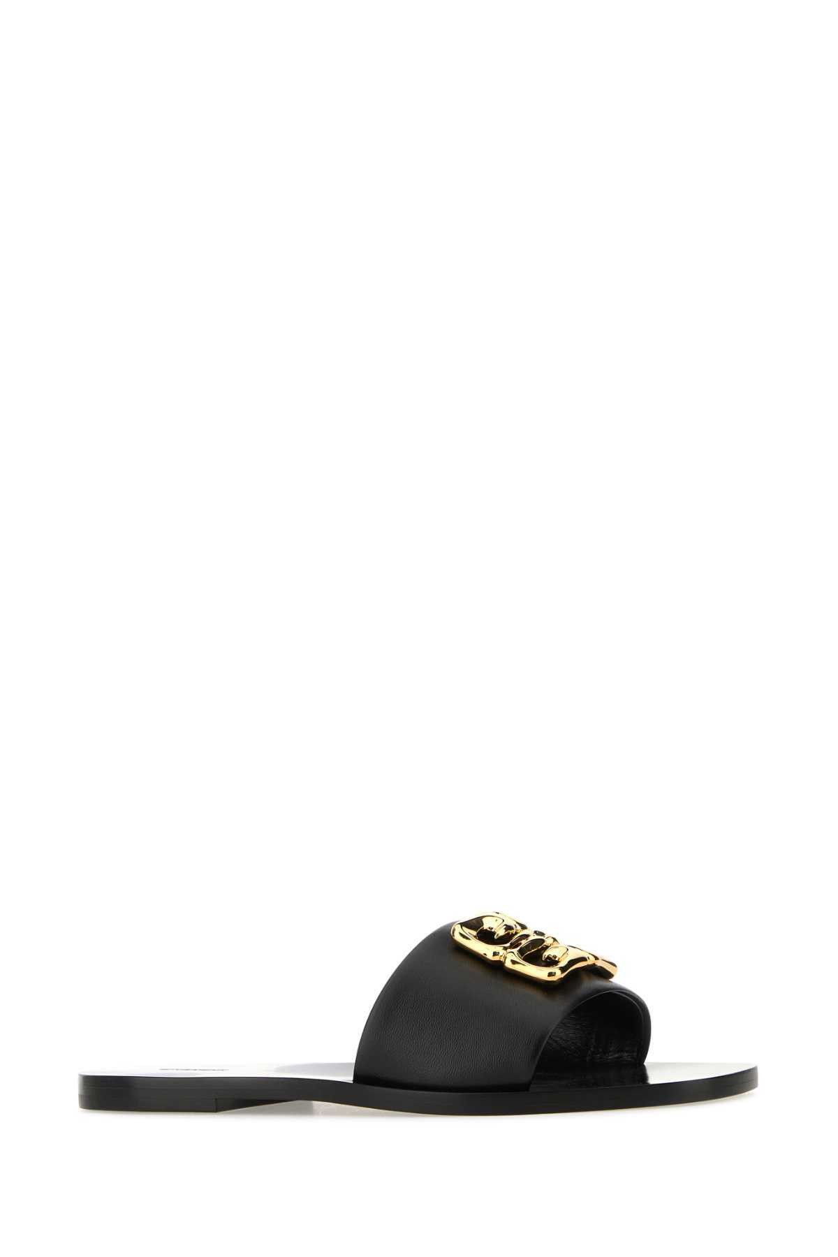 Givenchy Black Leather 4g Baroque Slippers Givenchy