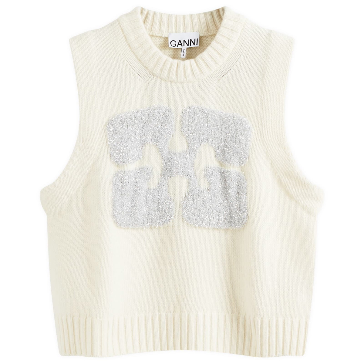 GANNI Women's Graphic Vest in Egret GANNI