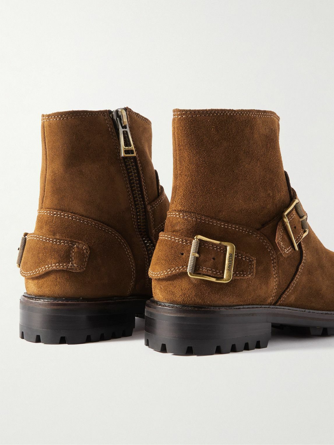 Belstaff - Trailmaster Buckle-Embellished Suede Boots - Brown Belstaff
