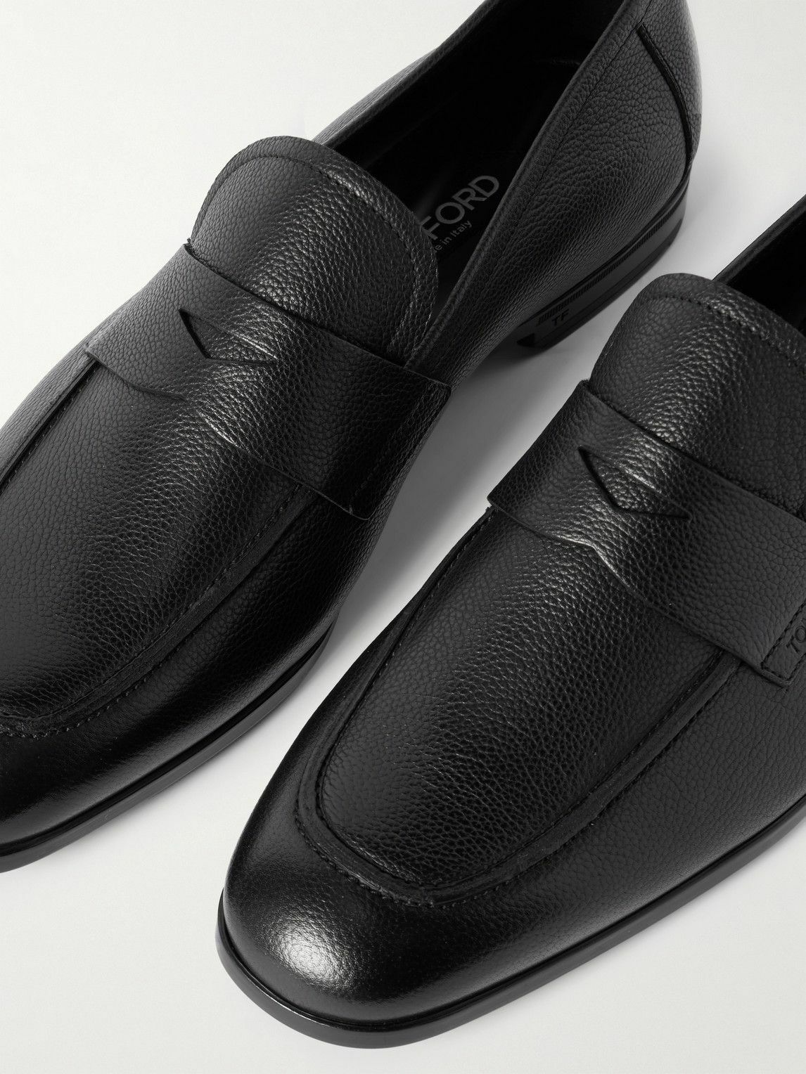 TOM FORD - Sean Full-Grain Leather Loafers - Black TOM FORD