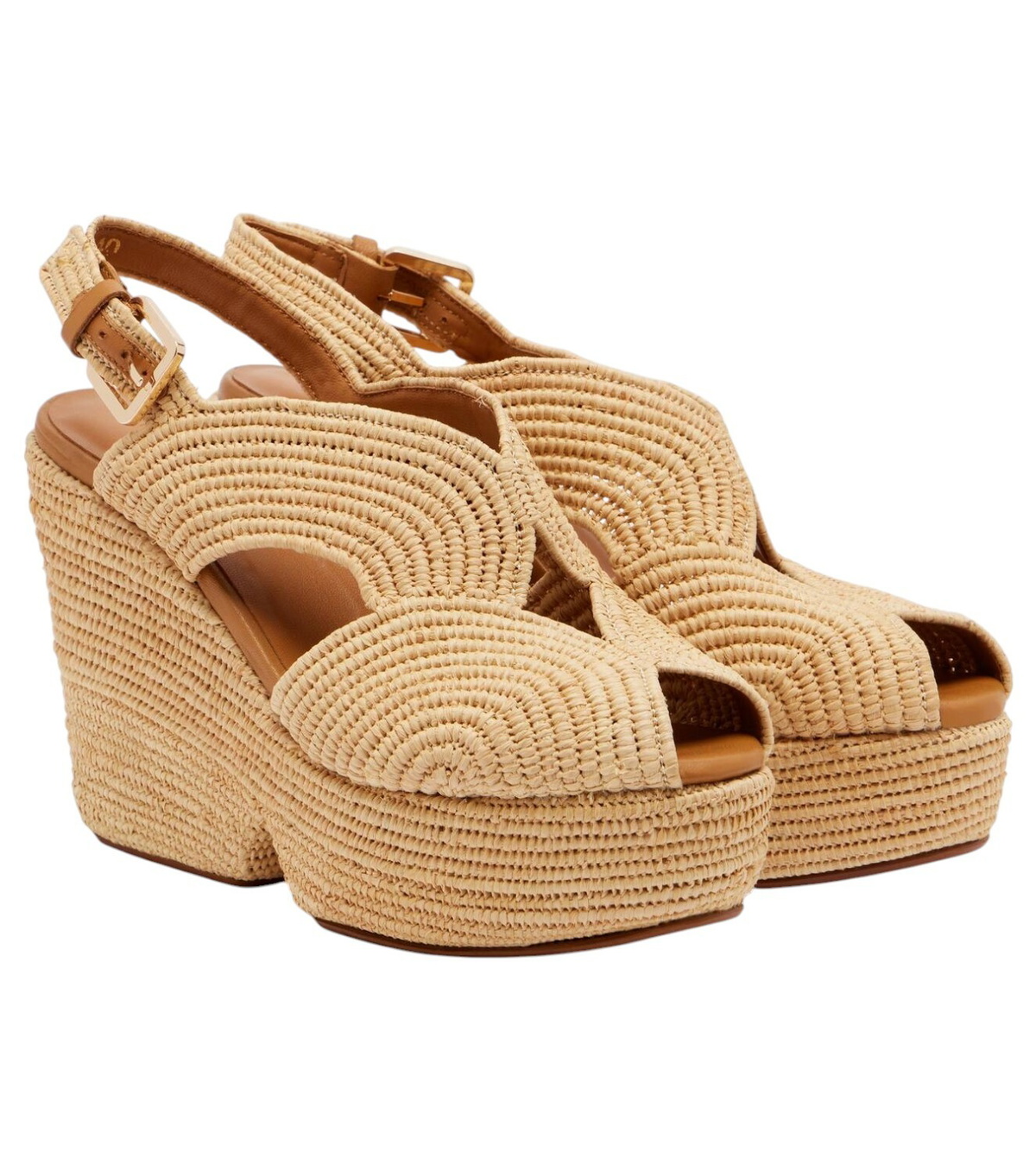 Clergerie Dolce raffia platform sandals Clergerie