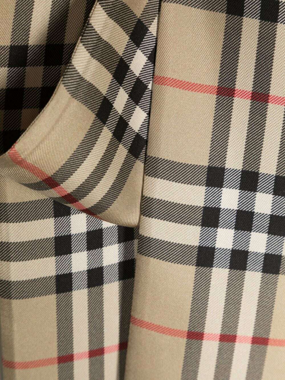 BURBERRY - Check Motif Silk Foulard Burberry