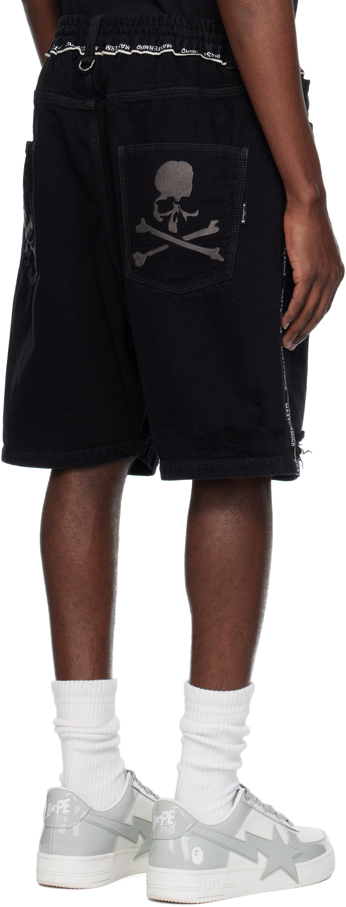 mastermind JAPAN Black Inside-Out Denim Shorts mastermind JAPAN