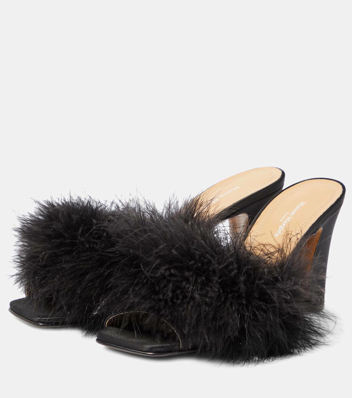 Maison Margiela Feather-embellished mules Maison Margiela