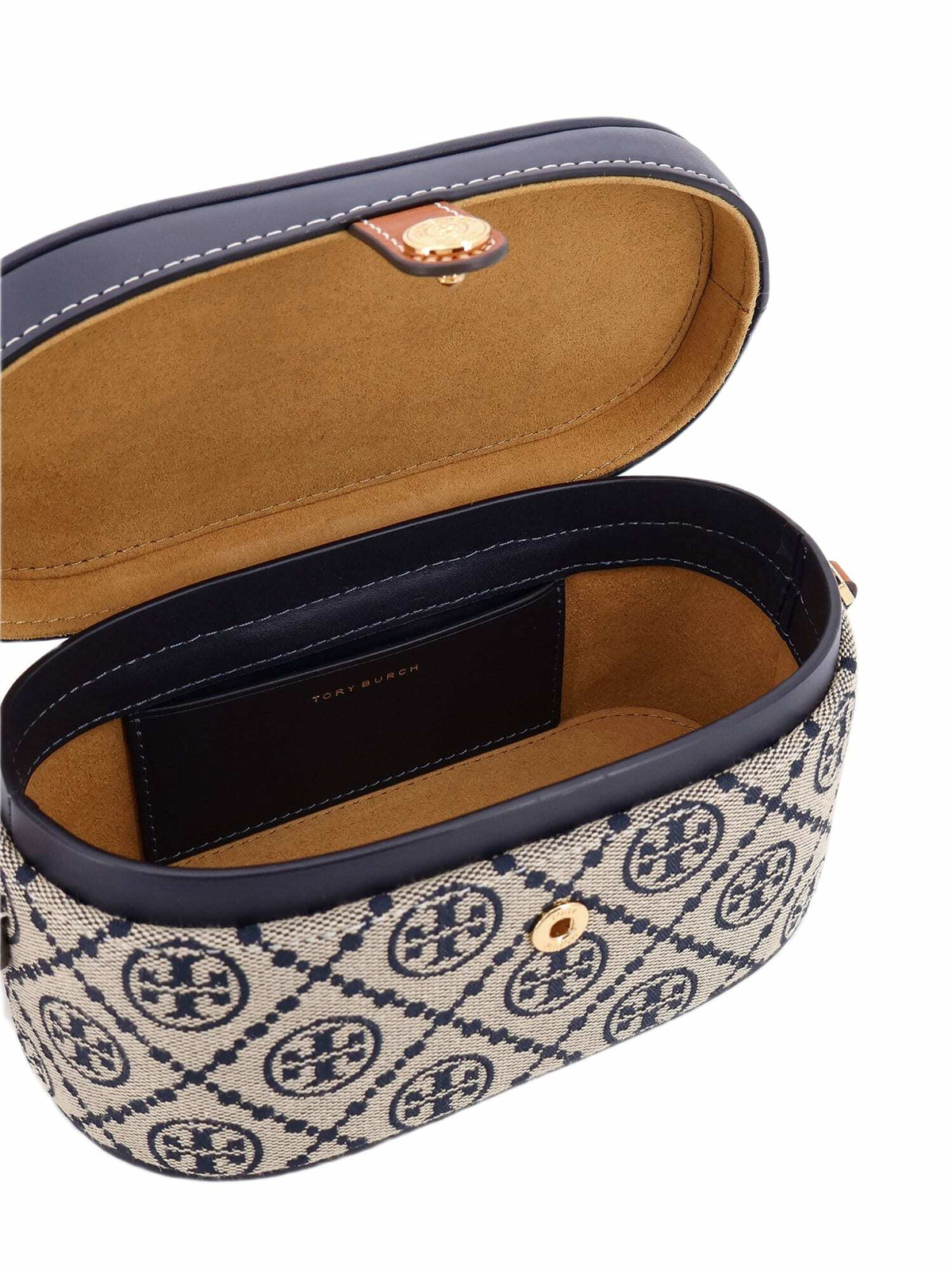 Tory Burch Leather And T Monogram Fabric Beauty Case Tory Burch