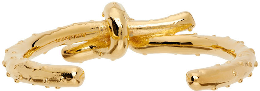 Acne Studios Gold Axelia Knot Bracelet Acne Studios