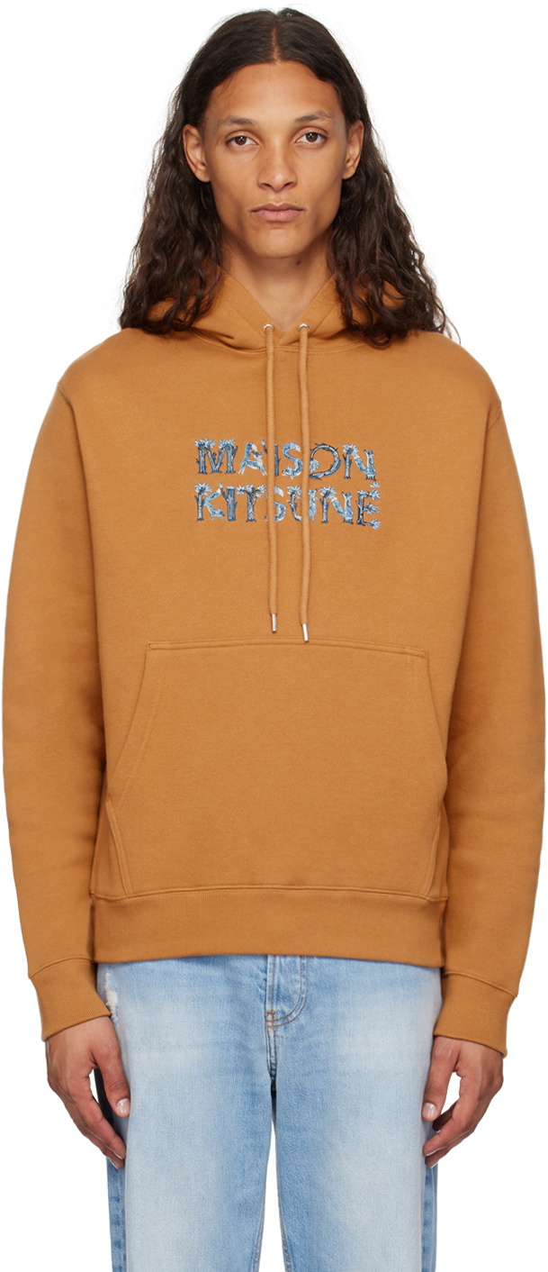 Maison Kitsuné Orange Woodland Alphabet Comfort Hoodie Maison Kitsune