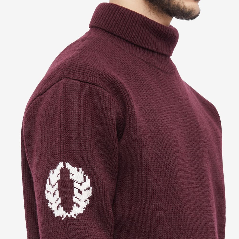 Fred Perry Authentic Men's Laurel Wreath Roll Neck Knit in Oxblood Fred ...