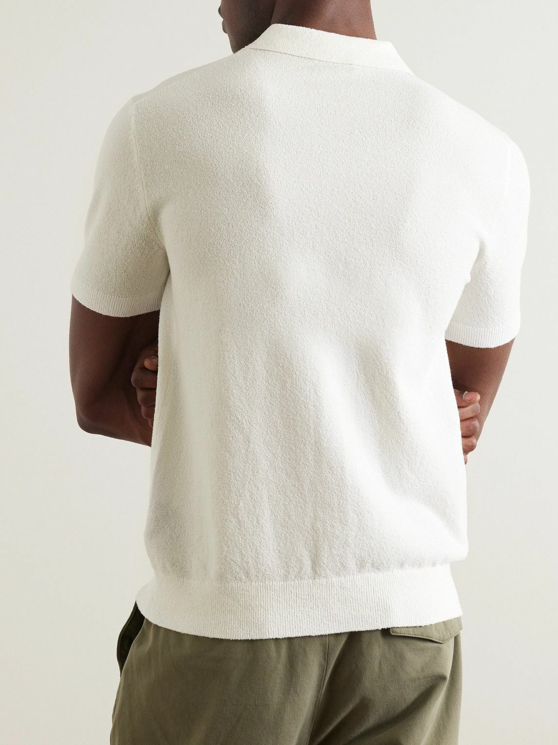 Club Monaco - Cutaway-Collar Cotton-Blend Bouclé Shirt - White Club Monaco