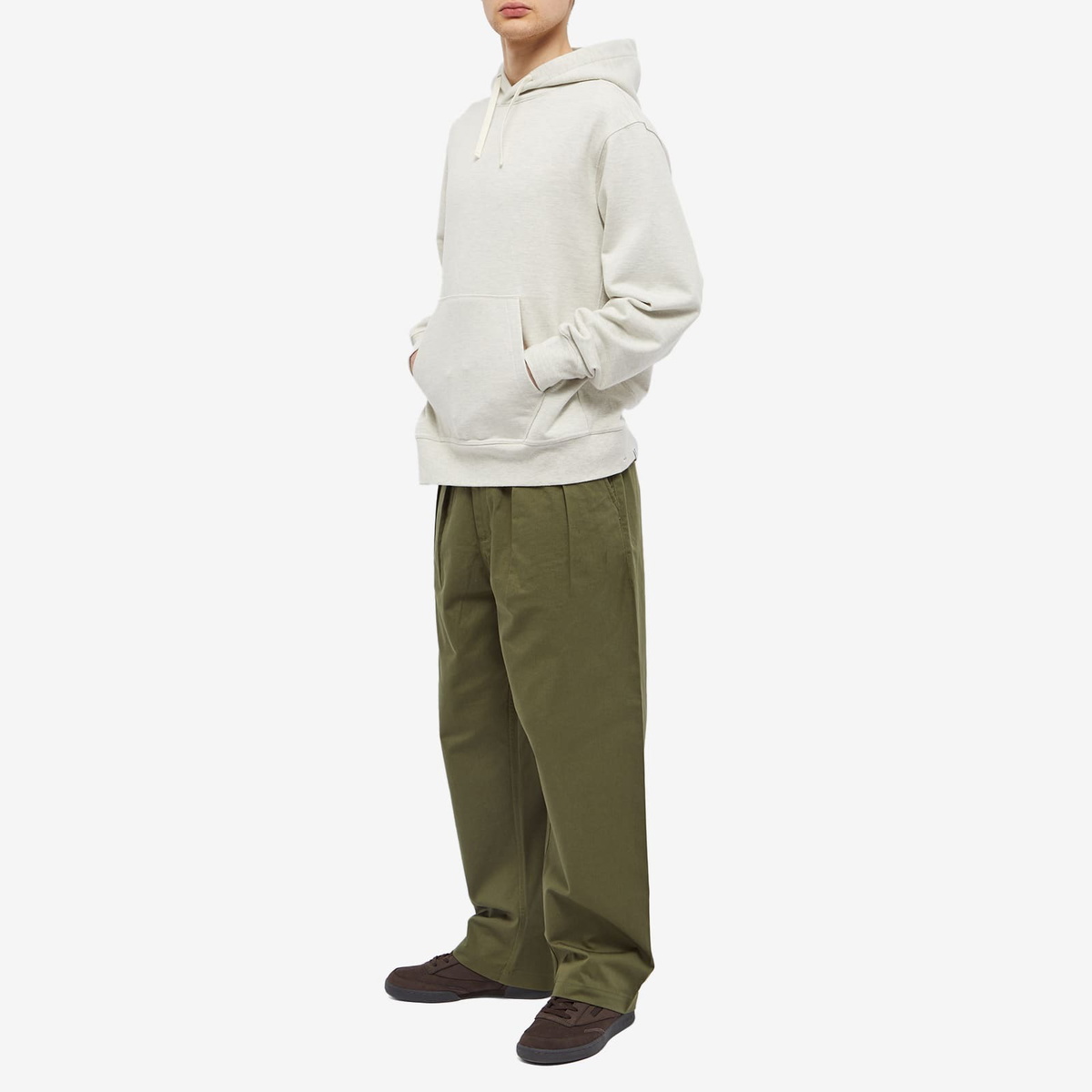 Universal Works Men's Twill Double Pleat Pant in Light Olive Universal ...