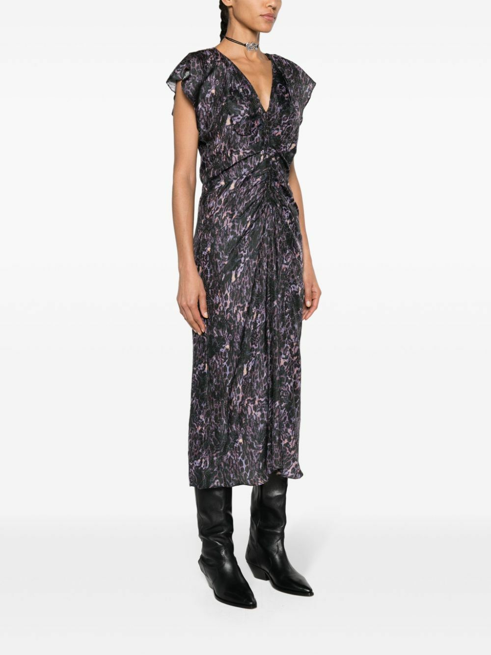 ISABEL MARANT Purple Lyndsay Animal-Print Dress Isabel Marant