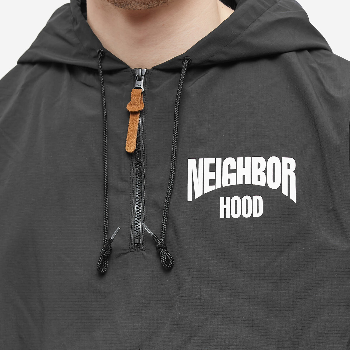 Neighborhood Men's Anorak Logo Jacket in Black Neighborhood
