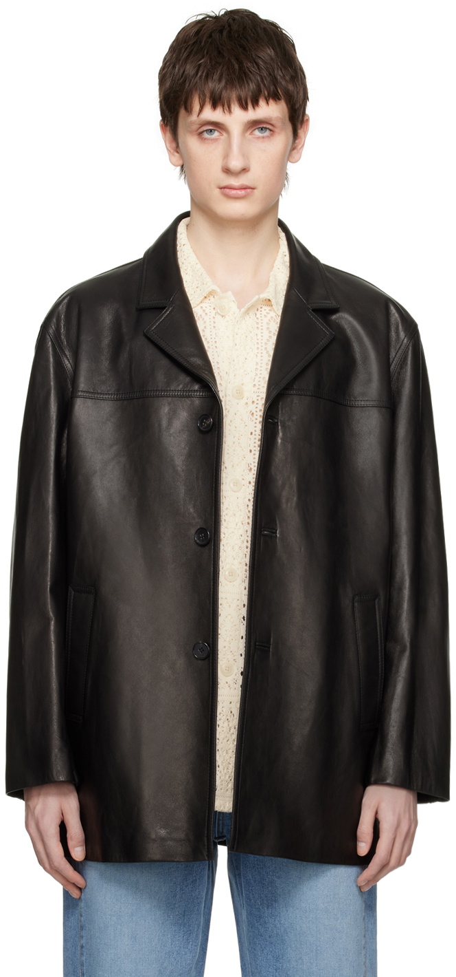 Dunst Black Half Leather Jacket Dunst