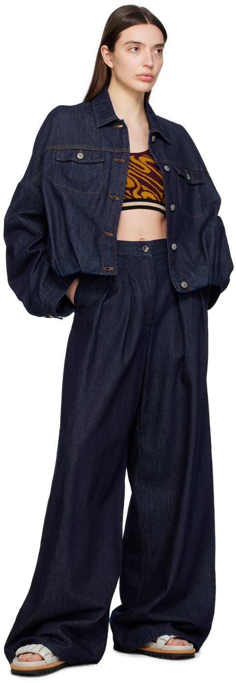 Dries Van Noten Indigo Gathered Denim Jacket Dries Van Noten