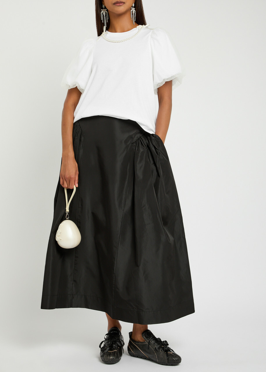 Simone Rocha Hip Detail Bind Shell Midi Skirt Black Simone Rocha