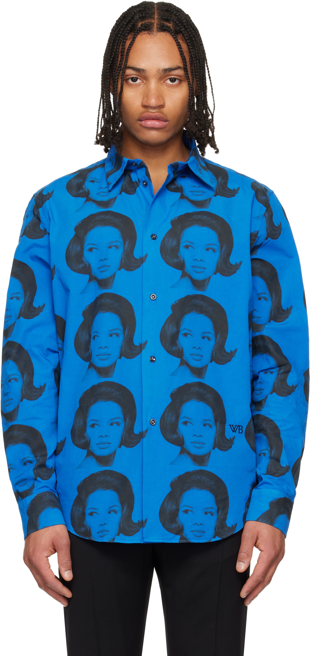 Wales Bonner Blue Theaster Gates Edition Selah Shirt Wales Bonner