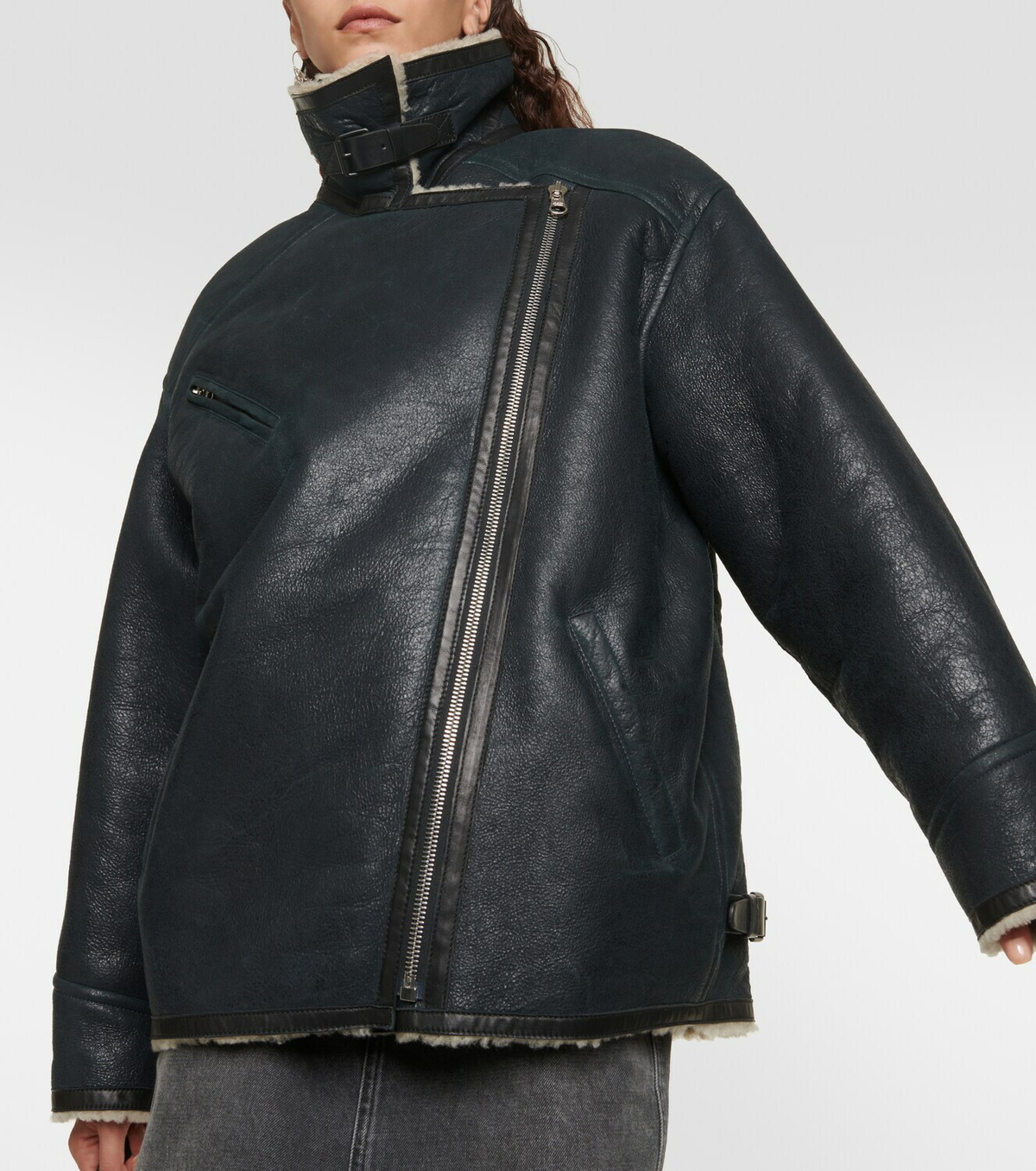 Isabel Marant Adelina leather and shearling jacket Isabel Marant