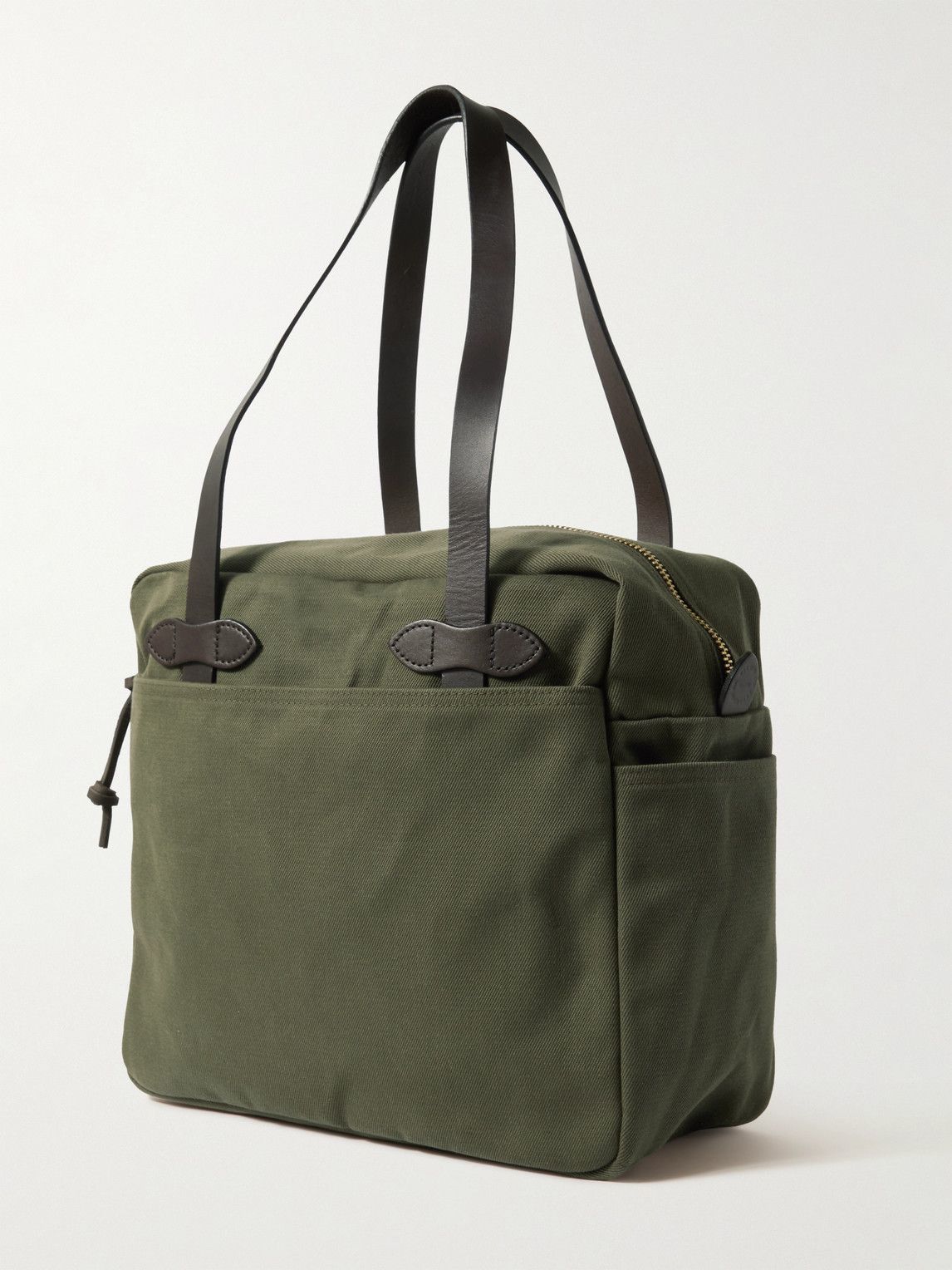 Filson - Leather-Trimmed Cotton-Twill Tote Bag Filson