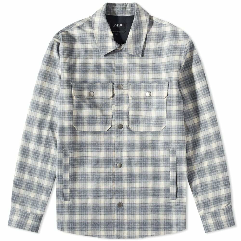 A.P.C. Men's Alex Check Shirt Jacket in Ecru A.P.C.