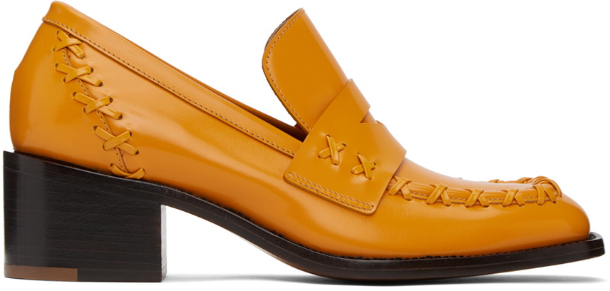 Dries Van Noten Orange Stitch Heels Dries Van Noten