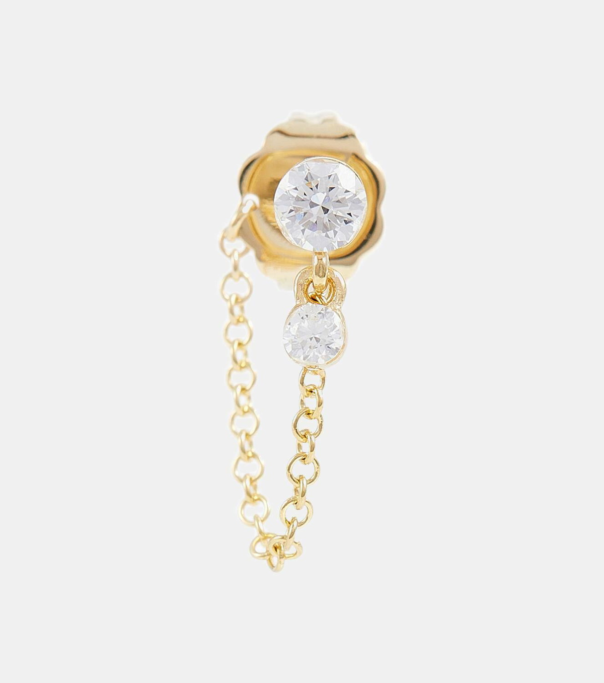 Maria Tash Invisible Dangle Chain 18kt gold single earring with ...