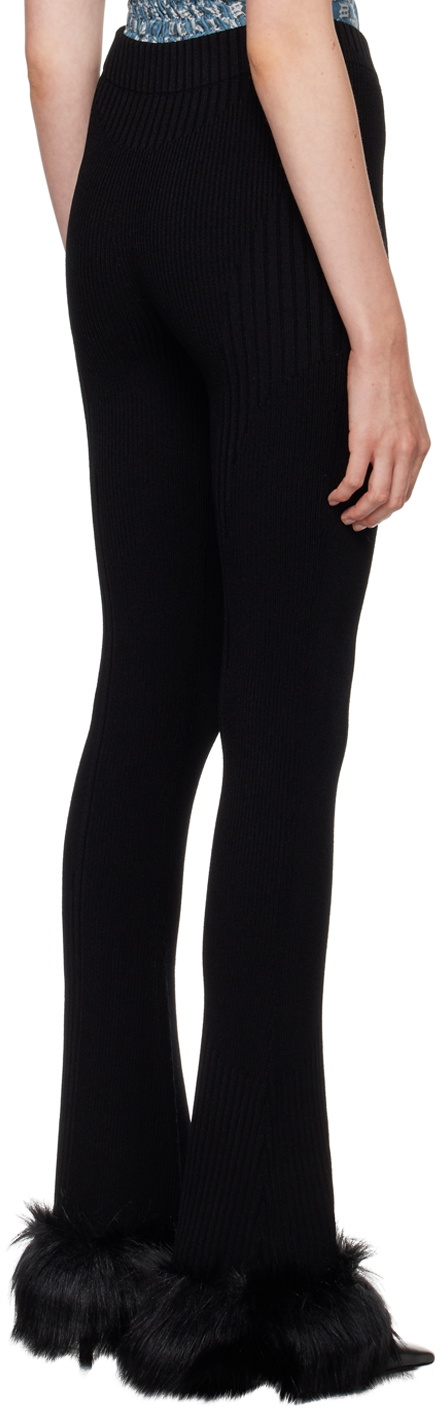 MISBHV Black Flared Faux-Fur Trousers MISBHV