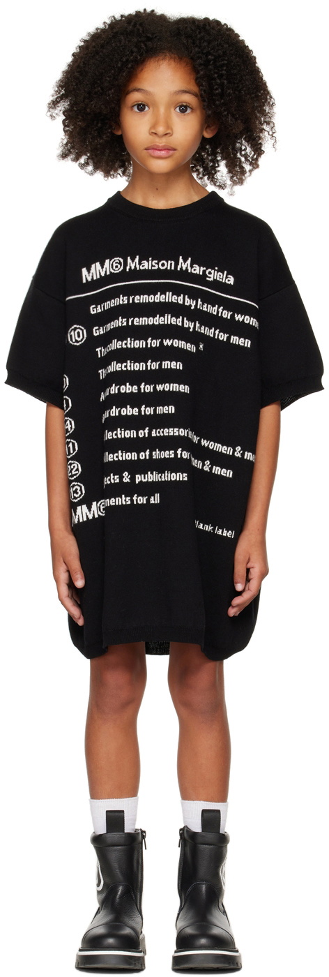MM6 Maison Margiela Kids Black Intarsia T-Shirt MM6 Maison Margiela