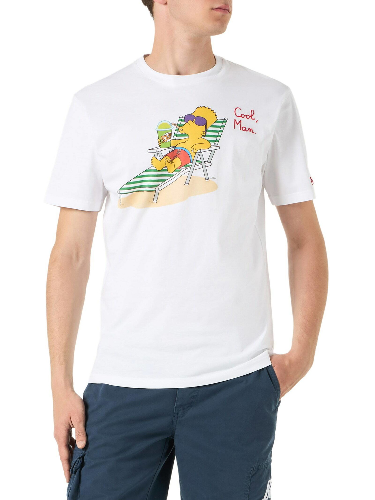 MC2 Saint Barth Man Cotton T-shirt With Cool Man Bart Embroidery | The ...