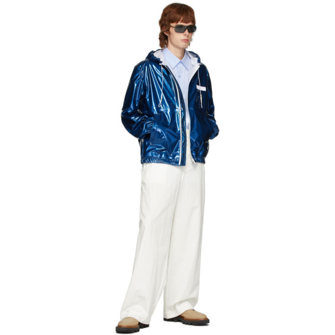 Givenchy Blue Varnished Windbreaker Jacket Givenchy