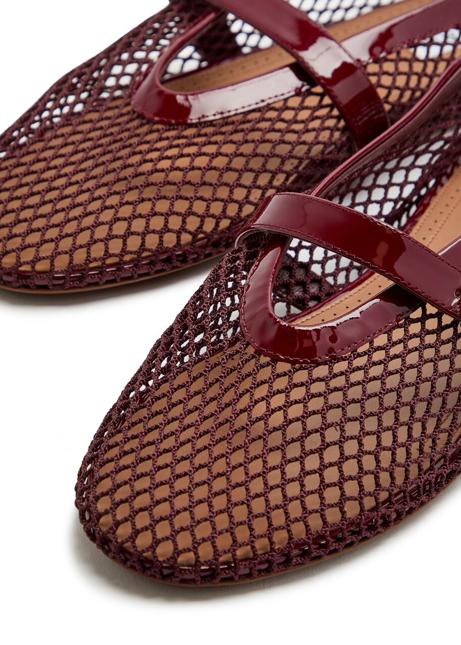 Alaïa Mesh Ballet Flats Burgundy ALAÏA