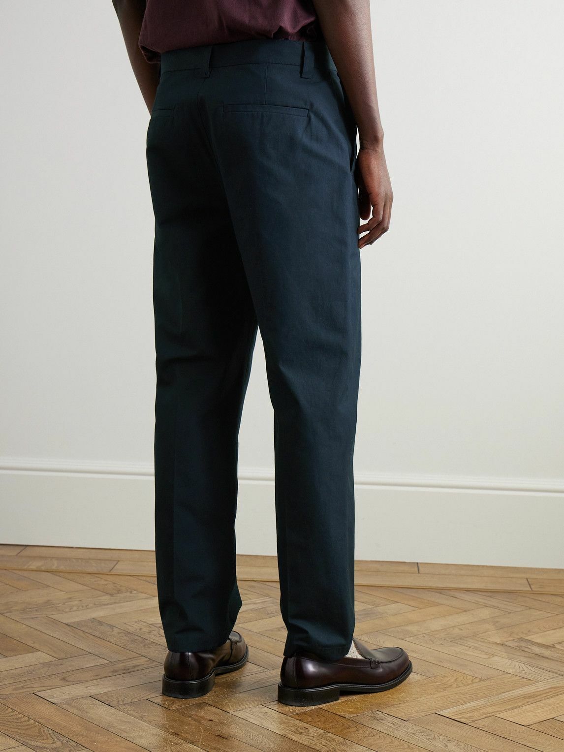 FRAME - Straight-Leg Cotton-Twill Chinos - Blue Frame Denim