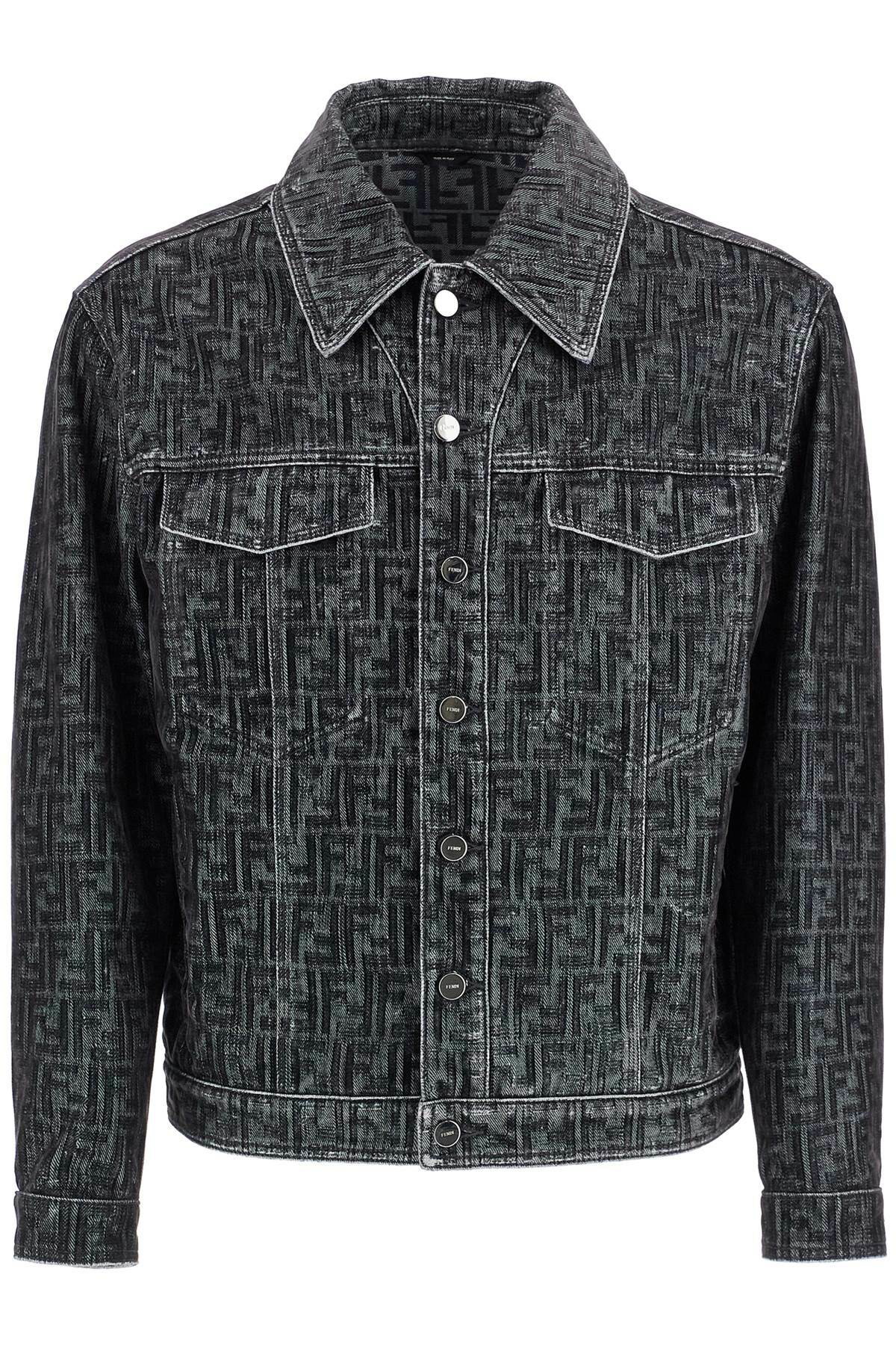 FENDI "flocked denim ff jacket" Grey Fendi