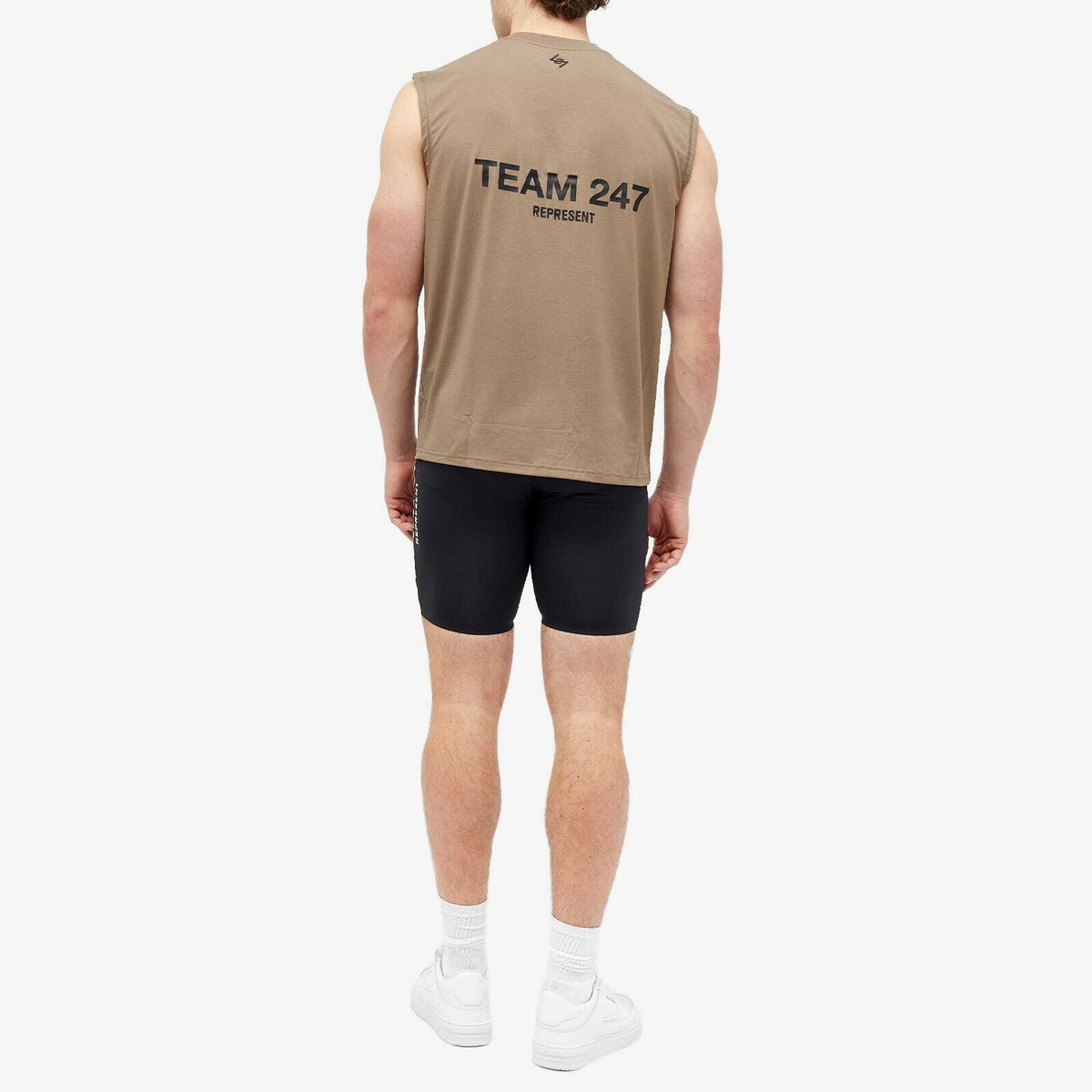 Represent Men's Team 247 Oversized Tank T-Shirt in Army Represent