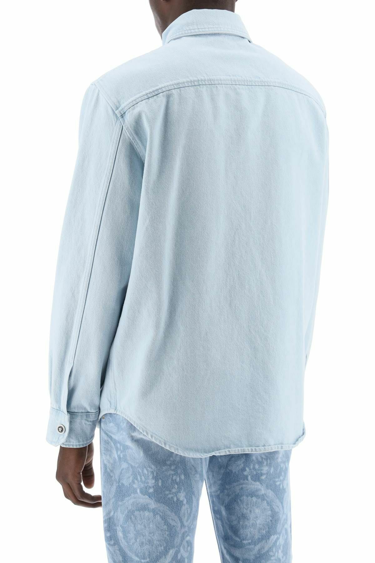 VERSACE "medusa denim shirt Light blue Versace