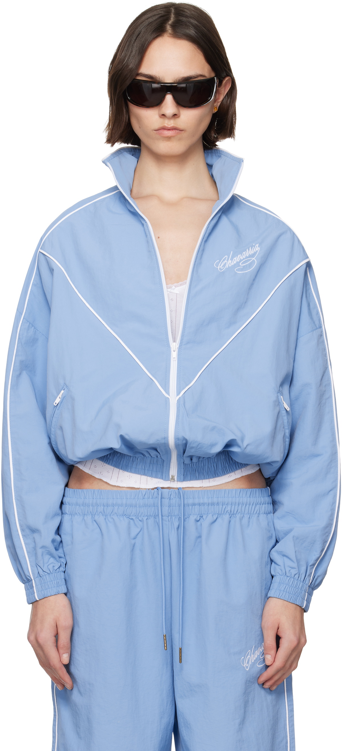 WILLY CHAVARRIA Blue Ruff Rider Track Jacket Willy Chavarria