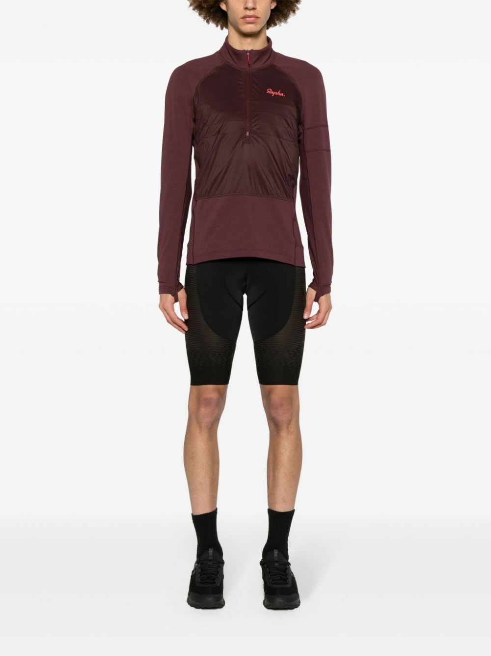 Rapha Red Explore Zip Neck Pullover Rapha