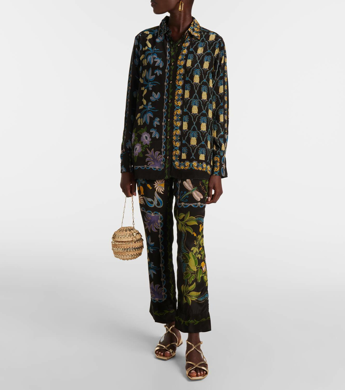 Farm Rio Winter Garden pajama pants Farm Rio