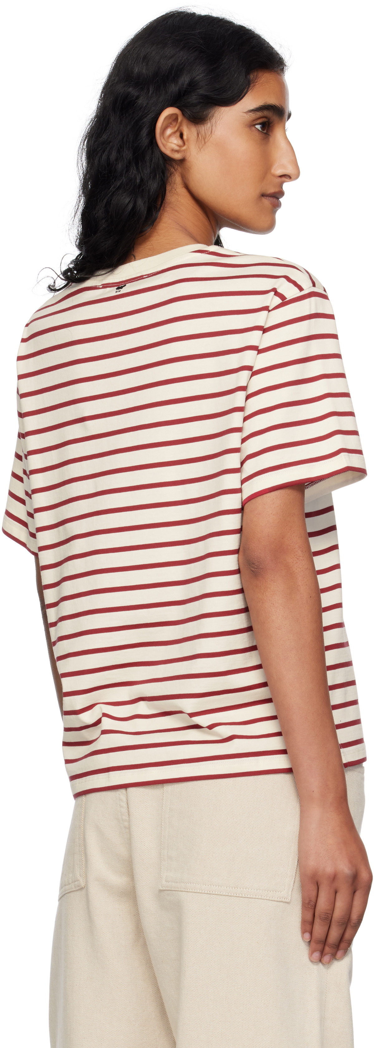 Weekend Max Mara Red & Off-White Olga T-shirt Weekend Max Mara